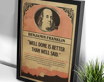 Benjamin Franklin Poster - Etsy