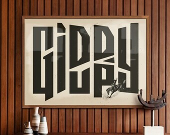 Giddy up Typography Art Print, Western Wall Decor, Southwestern Wall ...