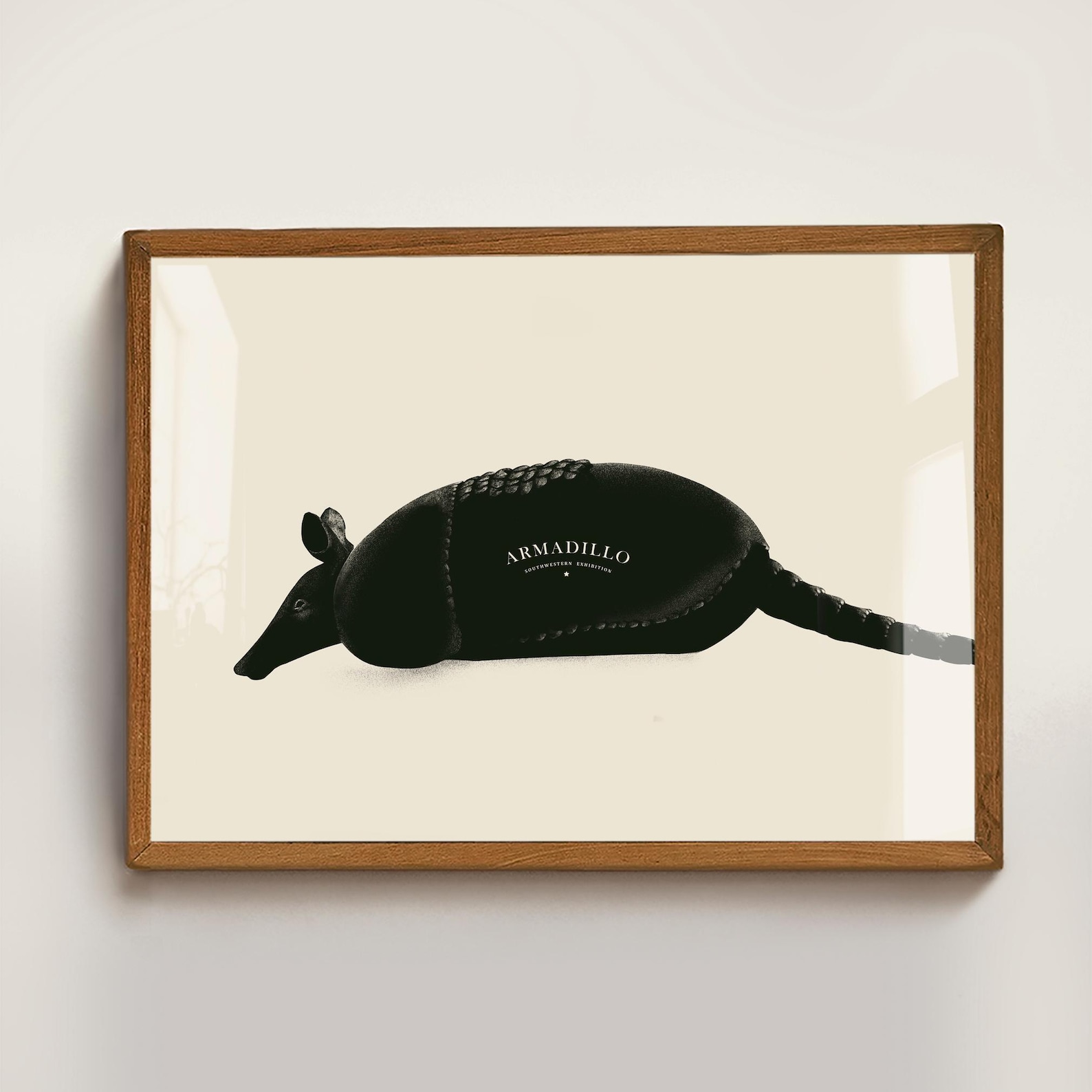 Armadillo Print, Modern Black and White Wall Art, Animal Minimal Poster ...