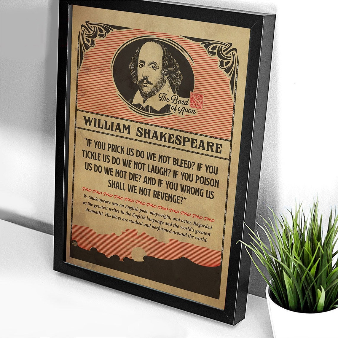 William Shakespeare Retro Quote Poster - Etsy