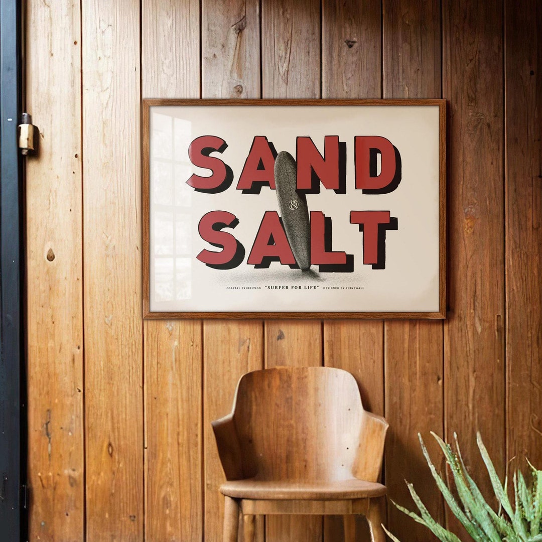 Sand and Salt Poster, Coastal Wall Art, Beach Wall Art, Surf Print ...