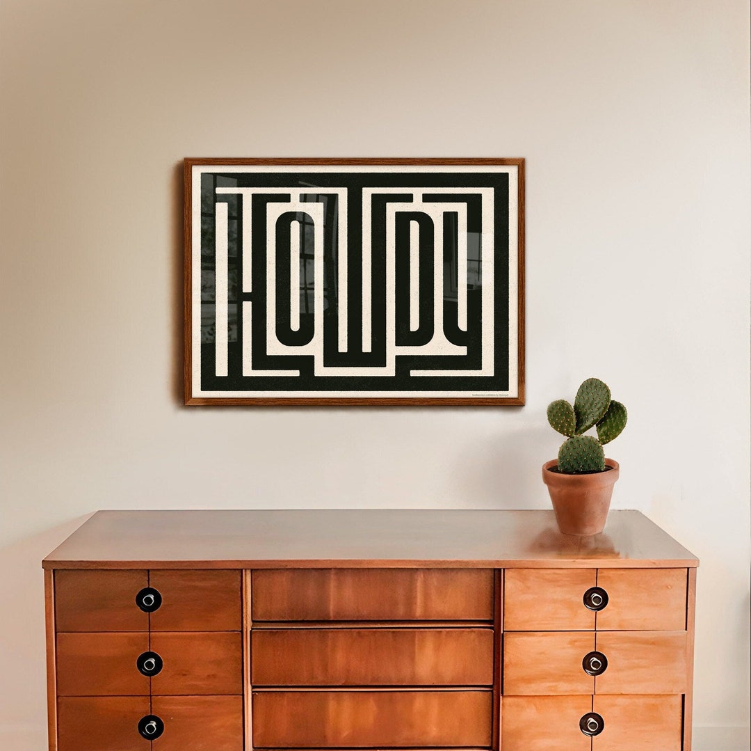 Howdy Wall Art, Modern Farmhouse Poster, Eclectic Modern Western Print ...