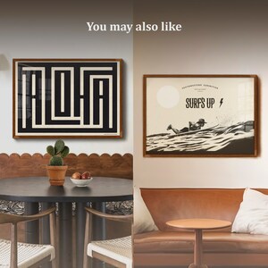 Surf Poster, Waves Retro Typographic Print, Beach House Decor, Eclectic ...