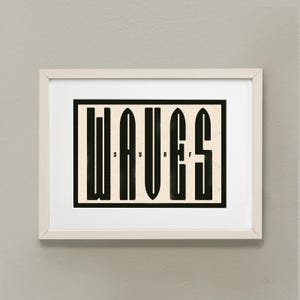 Surf Poster, Waves Retro Typographic Print, Beach House Decor, Eclectic ...