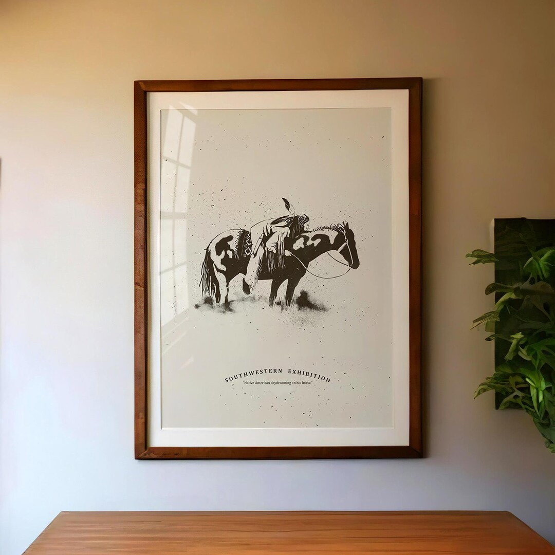 Native American Poster, Ranch Wall Decor, Southwestern Print, Modern ...