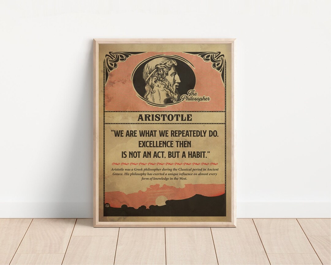 Vintage Aristotle Quote Poster. Greek Philosophy Inspirational - Etsy