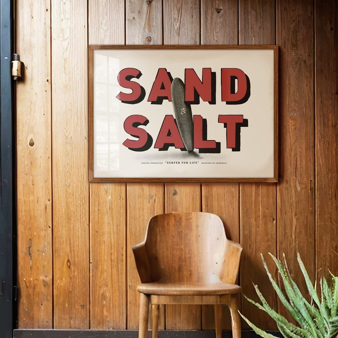 Sand and Salt Poster, Coastal Wall Art, Beach Wall Art, Surf Print ...