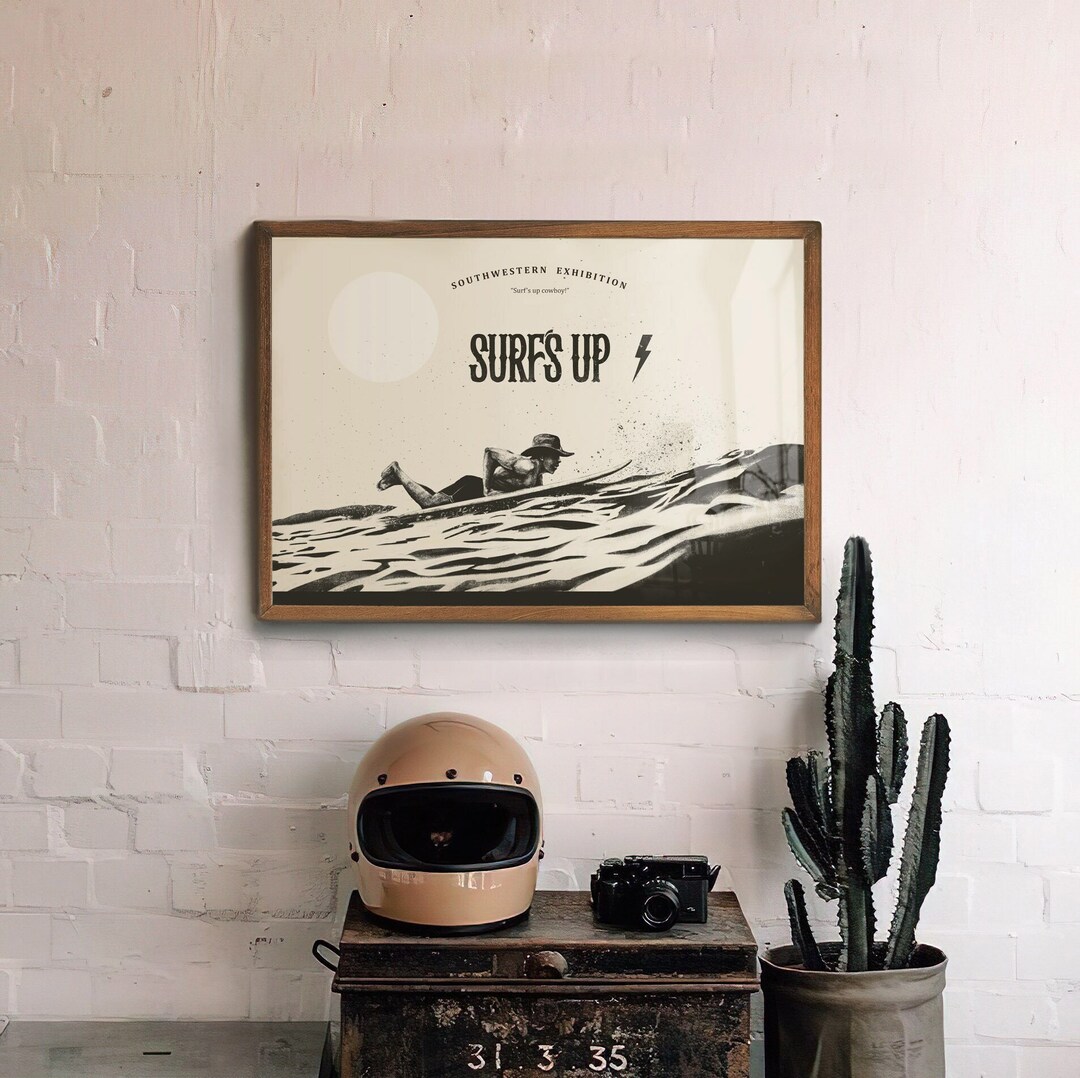 Surf's up Poster, Farmhouse Wall Art, Southwestern Poster, Boho ...