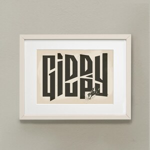 Giddy up Print, Retro Typography Art Poster, Western Wall Decor ...