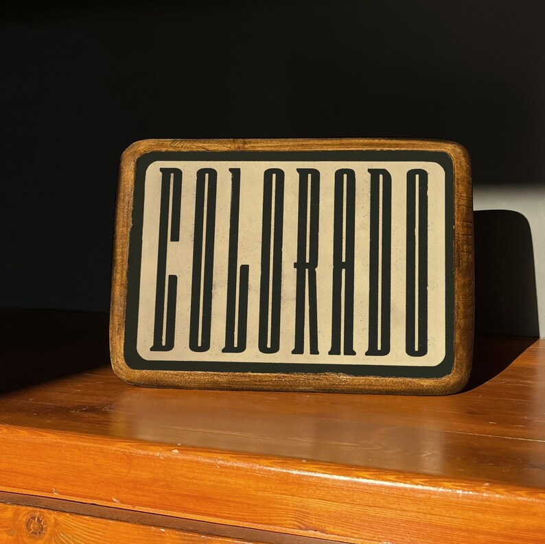 Colorado Sign, Wood Sign Retro Typography, Colorado Country Style Wall ...