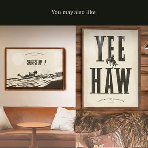 Giddy up Print, Retro Typography Art Poster, Western Wall Decor ...