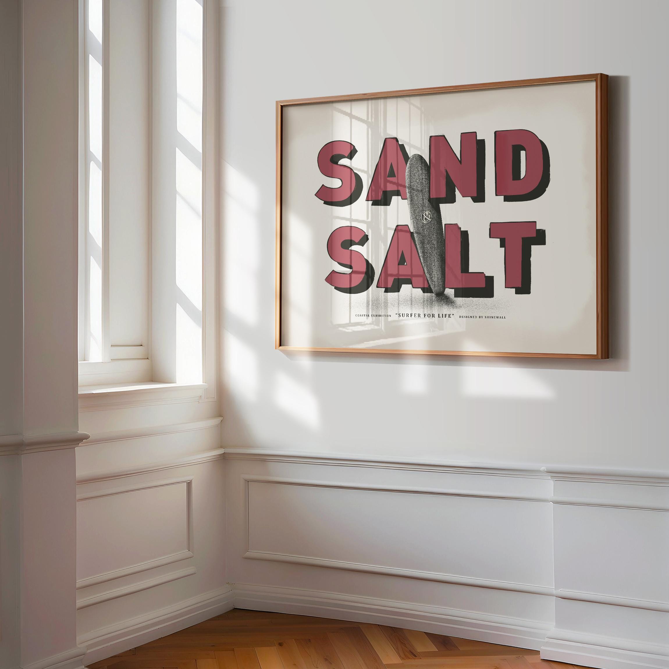 Sand and Salt Poster, Coastal Wall Art, Beach Wall Art, Surf Print ...