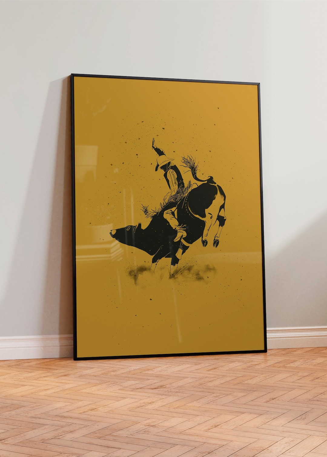 Bucking Bull Graphic Print, Southwestern & Western Room Decor, Cowboy ...