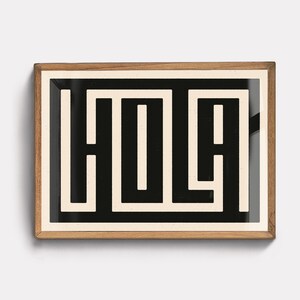 Hola Wall Art, Entryway Mid Century Modern Poster, Hola Print, Modern ...