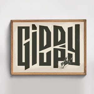 Giddy up Print, Retro Typography Art Poster, Western Wall Decor ...