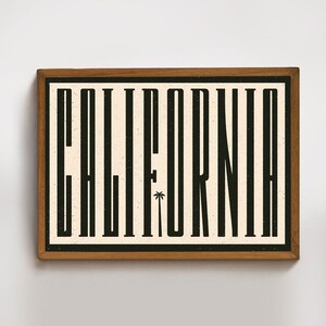 California Print, Retro Typography Poster for a Modern Beach House ...