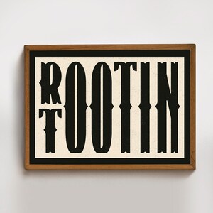 Rootin Tootin Poster, Western Wall Art, Retro Typography Print, Cowboy ...