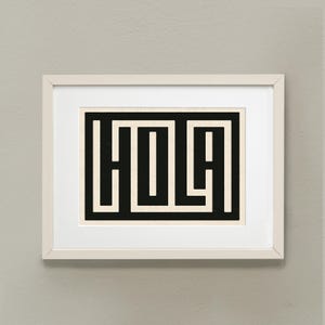 Hola Wall Art, Entryway Mid Century Modern Poster, Hola Print, Modern ...