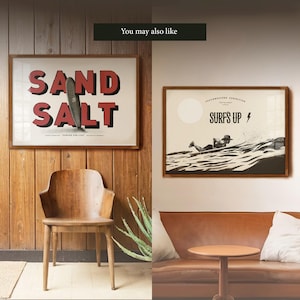 Salt Water Soul Poster, Coastal Retro Typographic Print, Beach House ...