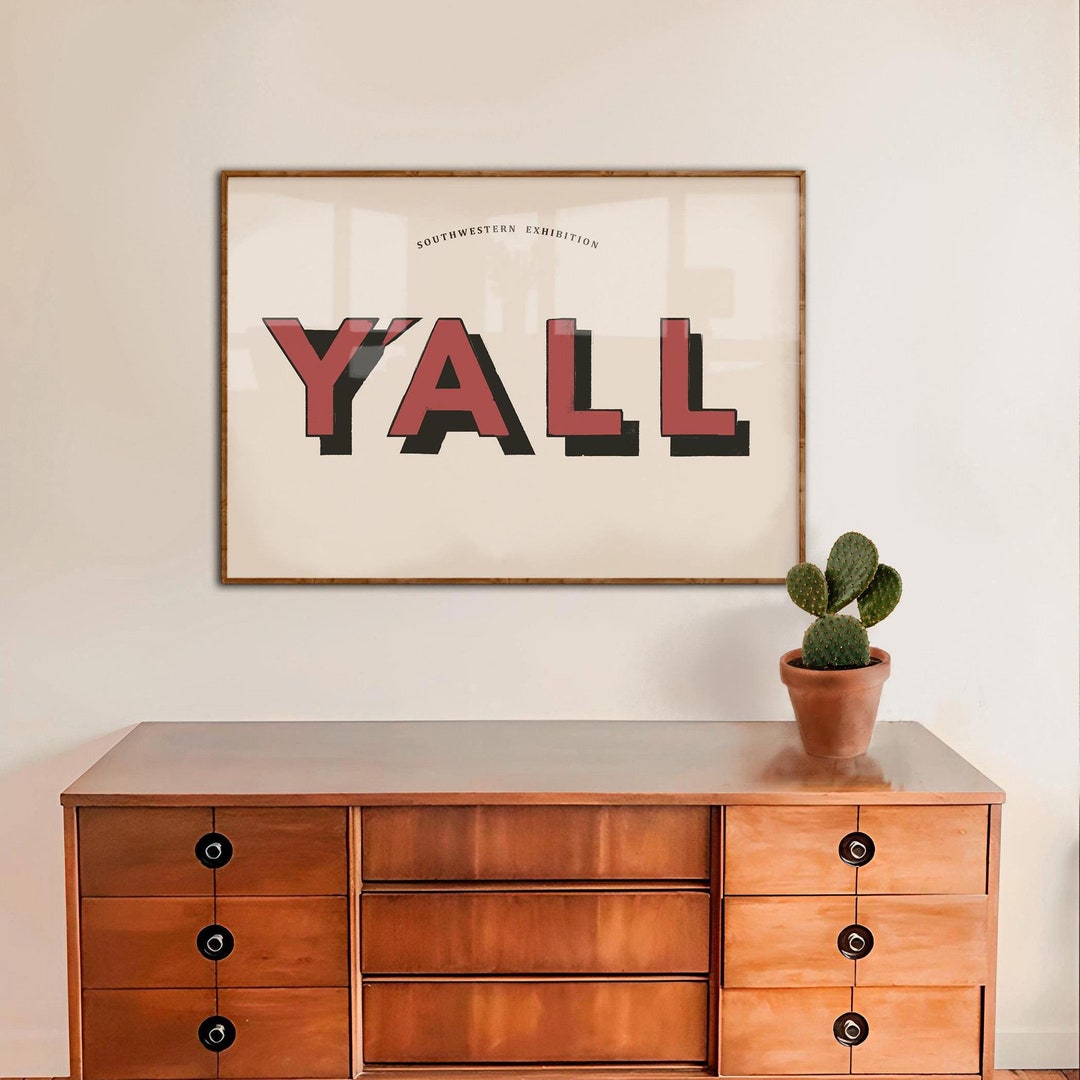 Yall Means All Retro Print, Yall Poster, Southwestern Decor, Western ...