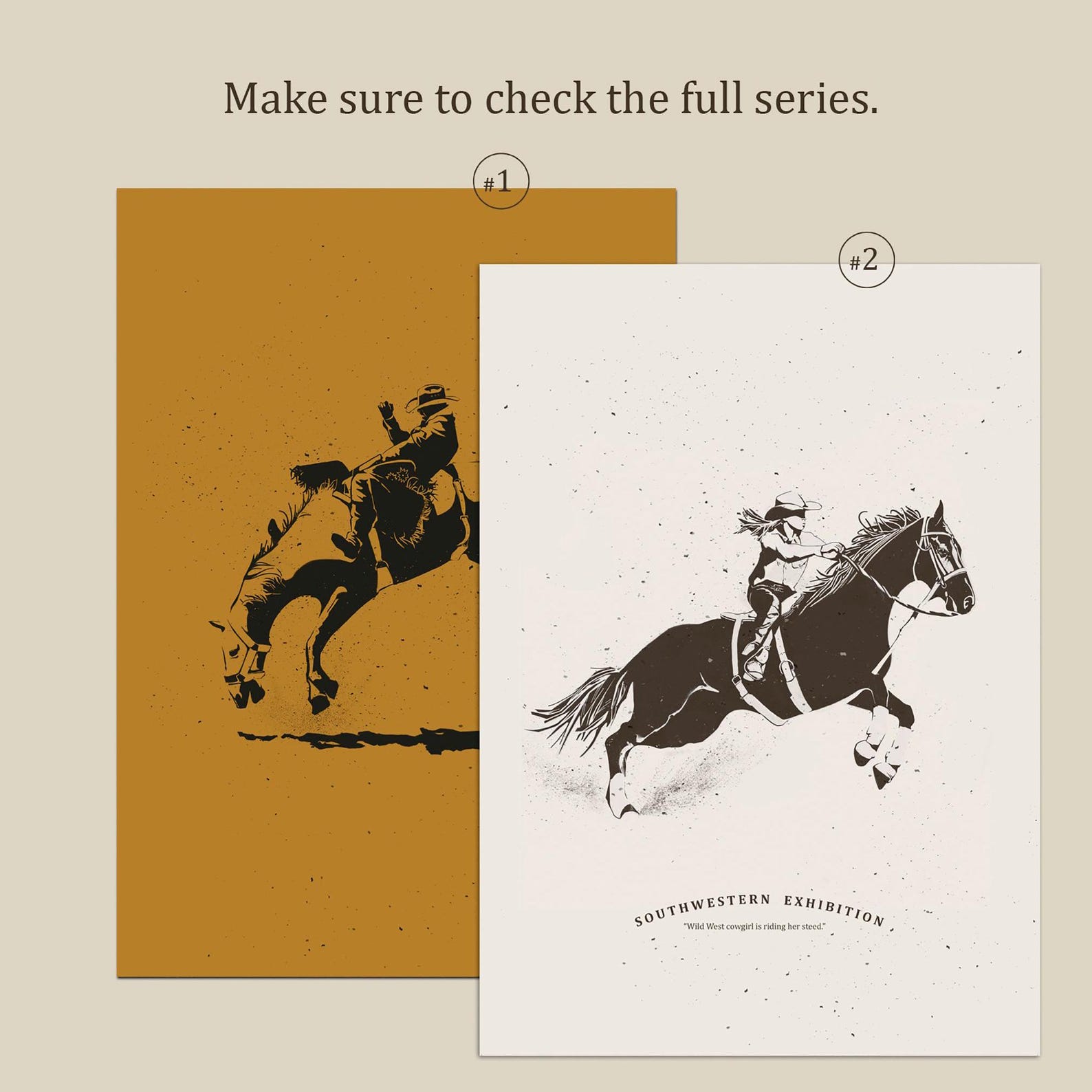 Bucking Bull Print, Cowboy Poster, Southwestern & Western Room Decor ...