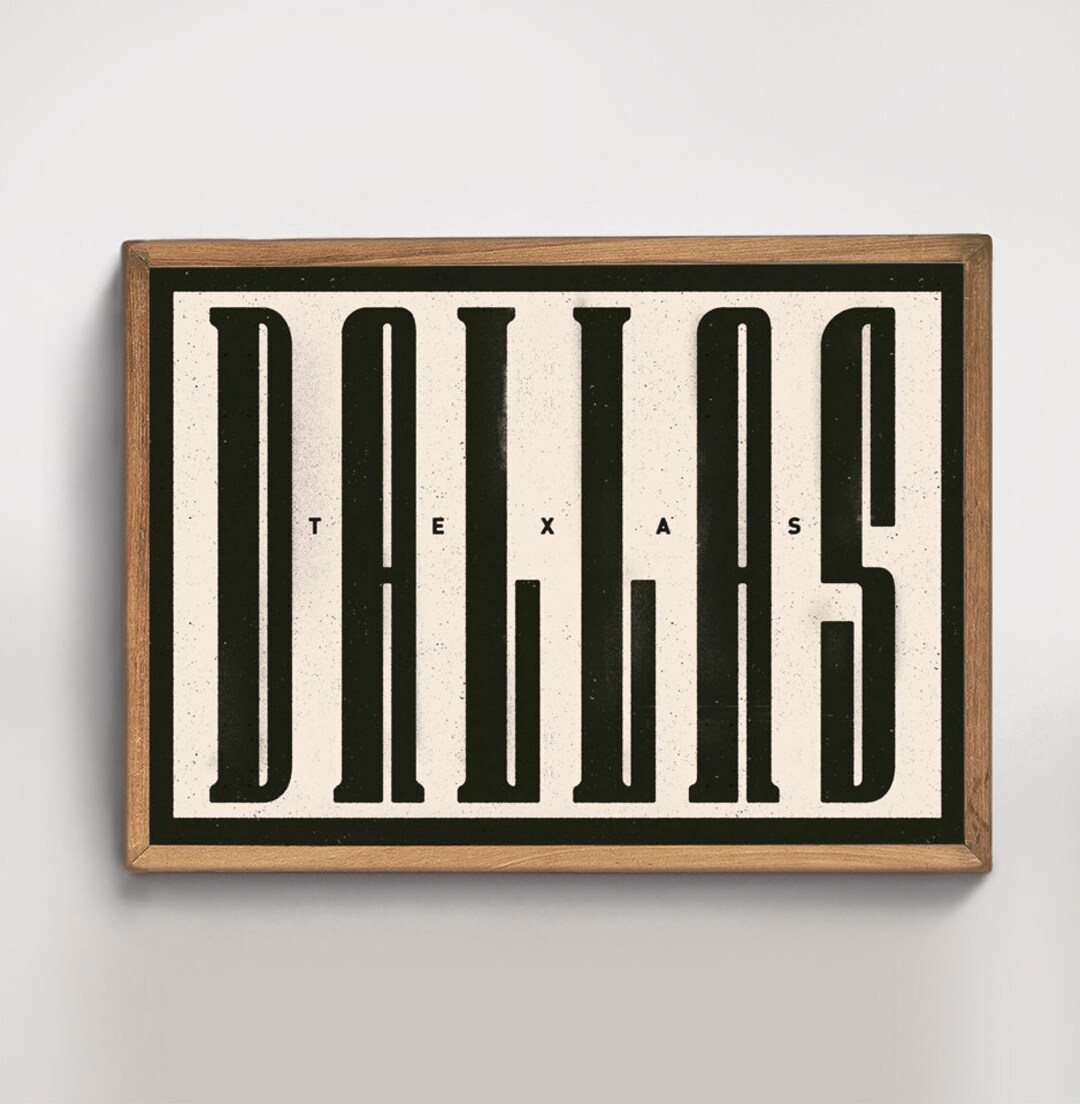 Dallas Texas Print, Dallas City Poster, Industrial Design Wall Decor ...