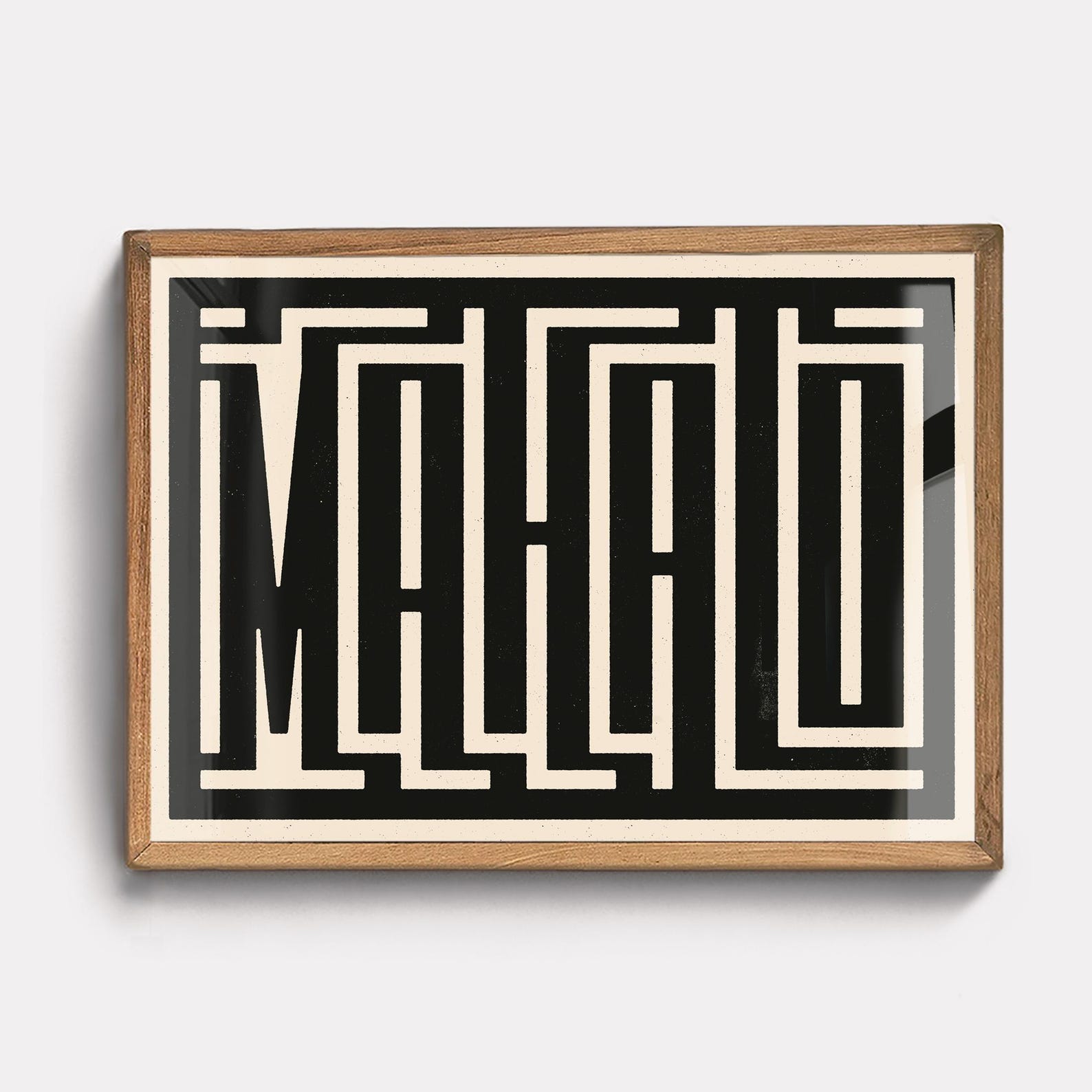 Mahalo Typography Art Print, Hawaiian Wall Art, Coastal Retro Poster ...