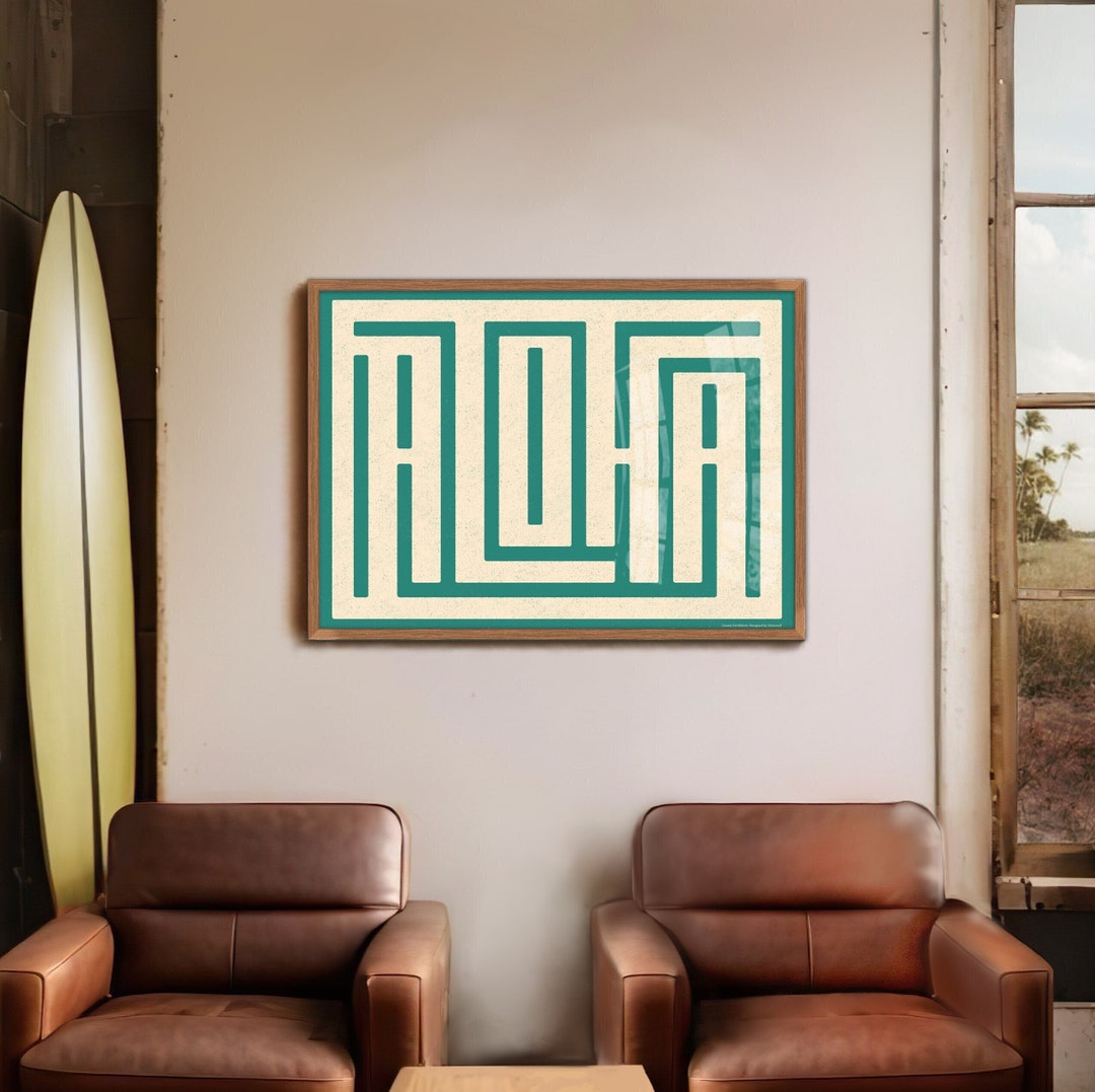 Aloha Print Coastal Wall Art Beach House Sign Tropical - Etsy