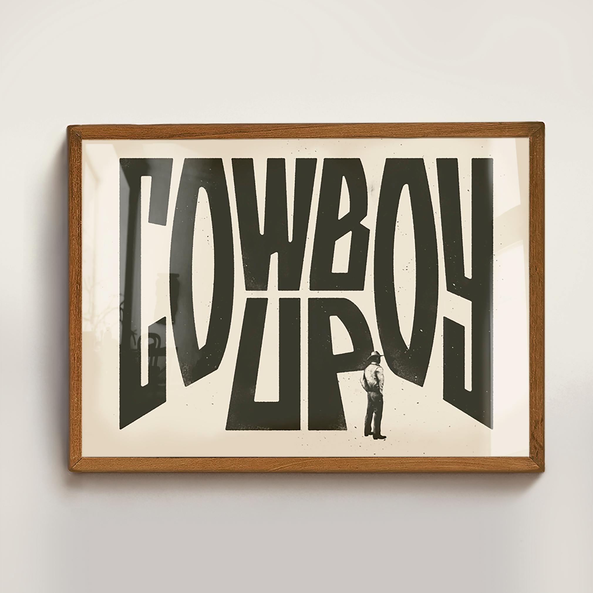 Cowboy up Typography Art Print, Western Wall Decor, Modern Farmhouse ...