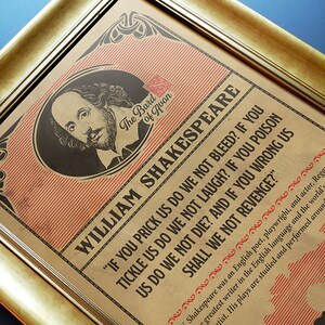 William Shakespeare Retro Quote Poster History Poster - Etsy