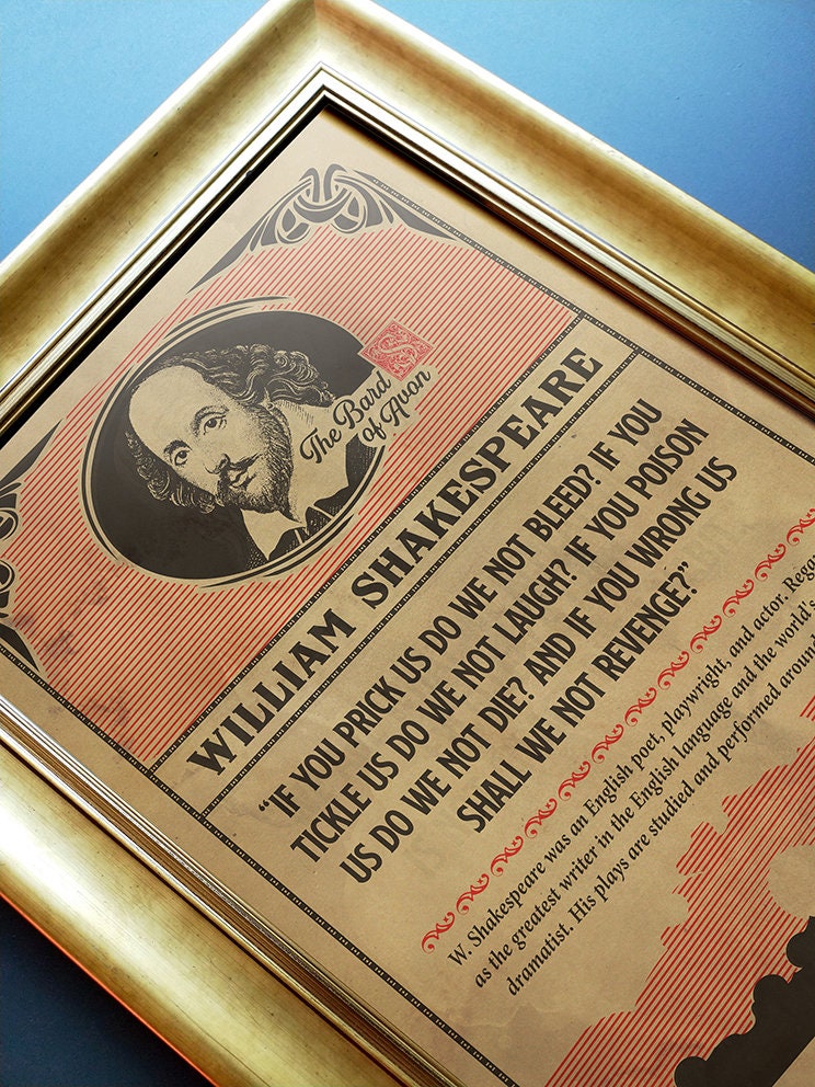 William Shakespeare Retro Quote Poster - Etsy