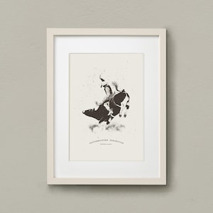 Bucking Bull Print, Cowboy Poster, Southwestern & Western Room Decor ...