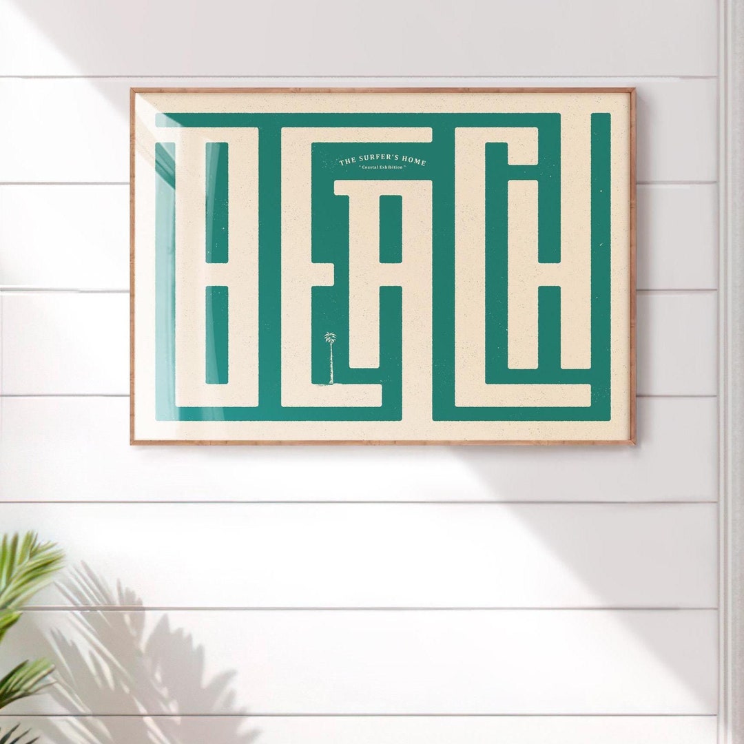 Beach Poster, Coastal Wall Decor, Beach House Art Print, Eclectic Home ...