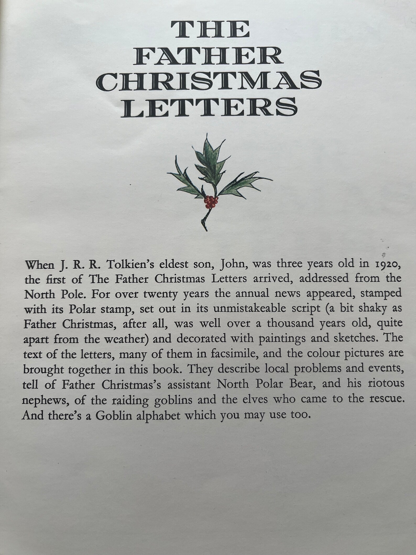 Paperback the Father Christmas Letters by J. R. R. Tolkien - Etsy