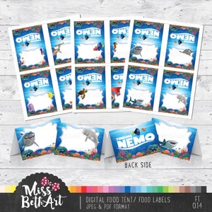 Instant Download - Digital Nemo Food Labels, Undersea Food Tent ...