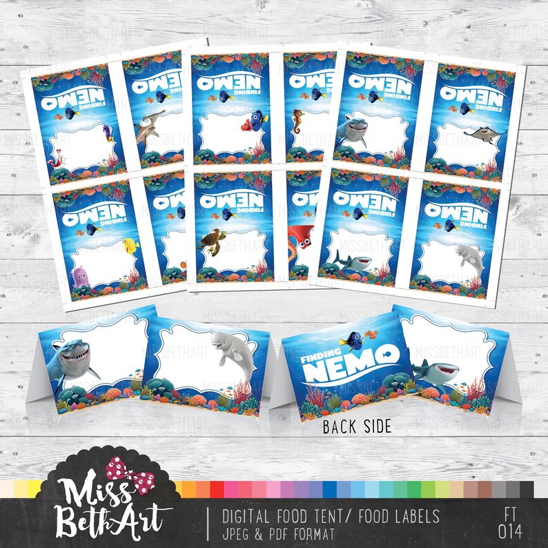 Instant Download Digital Nemo Food Labels, Undersea Food Tent, Birthday ...