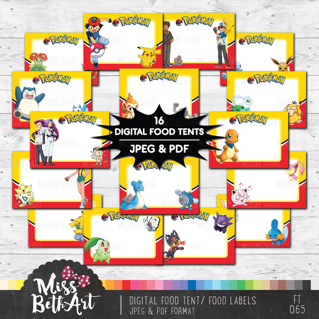 Instant Download - Digital Cute Monster Food Labels, Food Tent ...