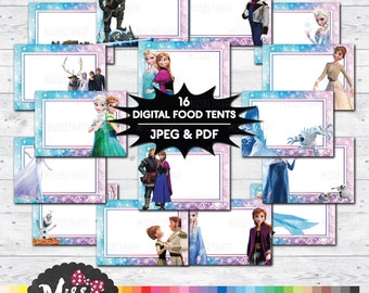 Custom Frozen Birthday Party Food Labels DIY Printable File Instant ...