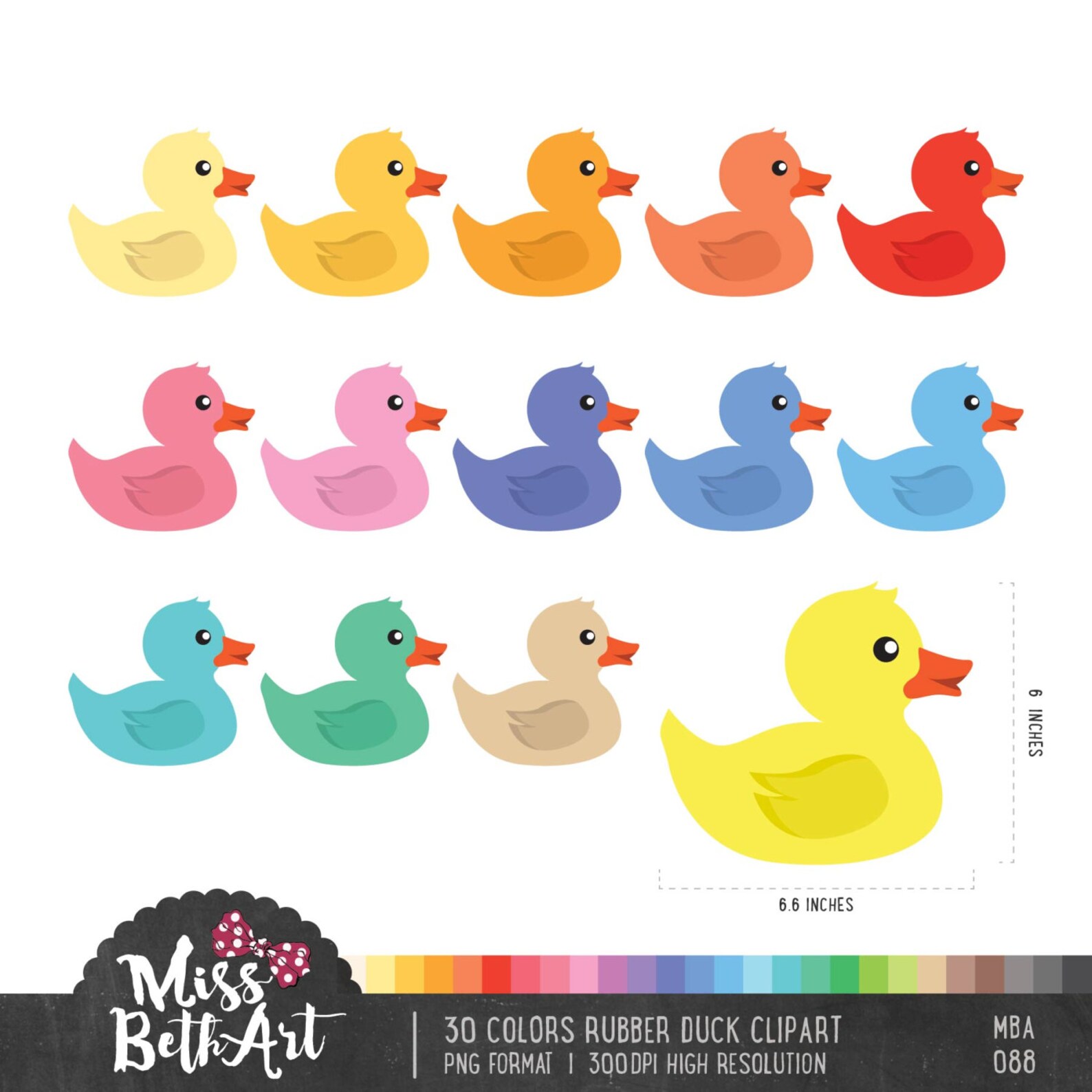 30 Color Rubber Duck Clipart. Planner Clipart. School Clipart Instant ...