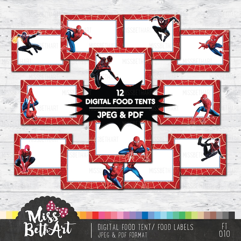 Spiderman Name Tags - Etsy