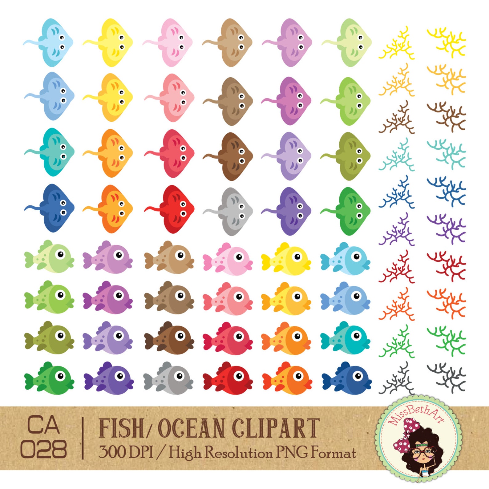 Fish Clipart/ Under the Sea Instant Download - Etsy