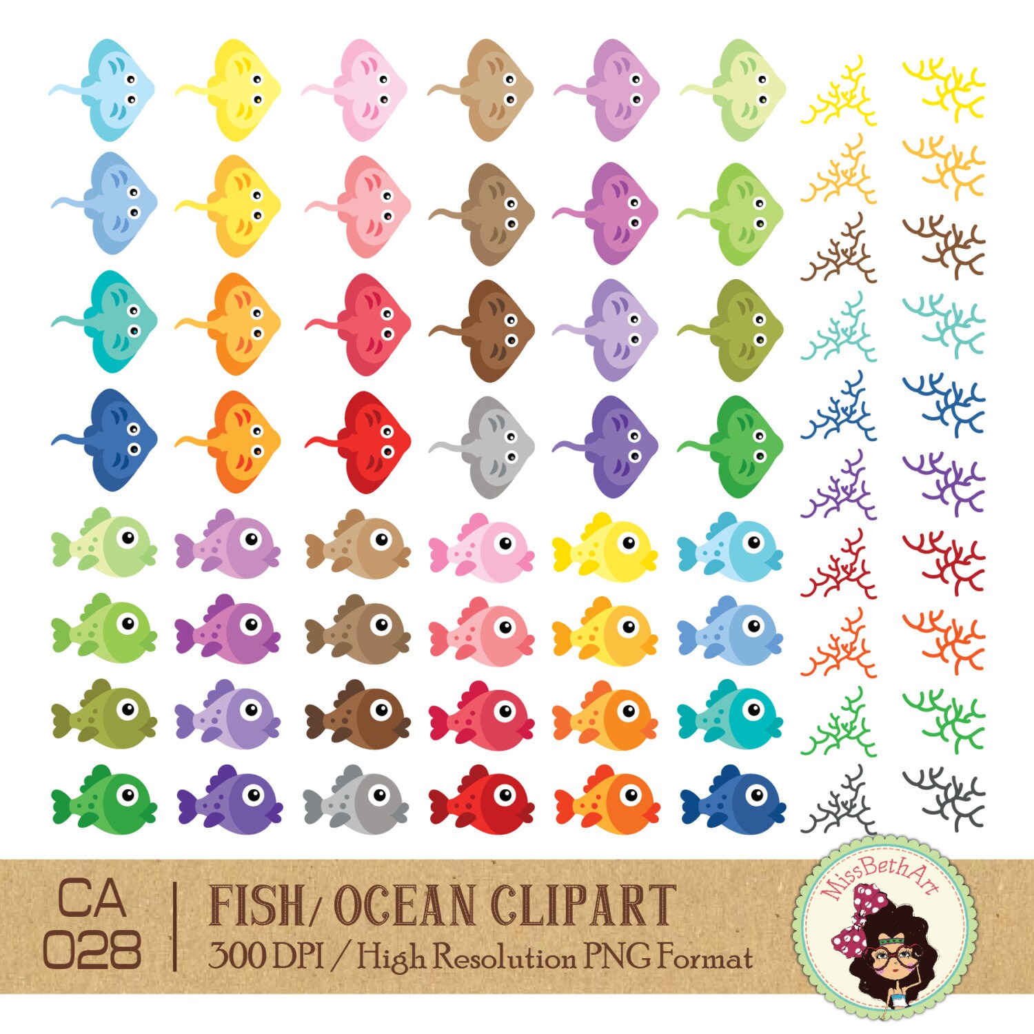 Fish Clipart/ Under the Sea Instant Download - Etsy