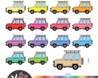 30 Colors Travel/ Car Clipart Instant Download | Etsy
