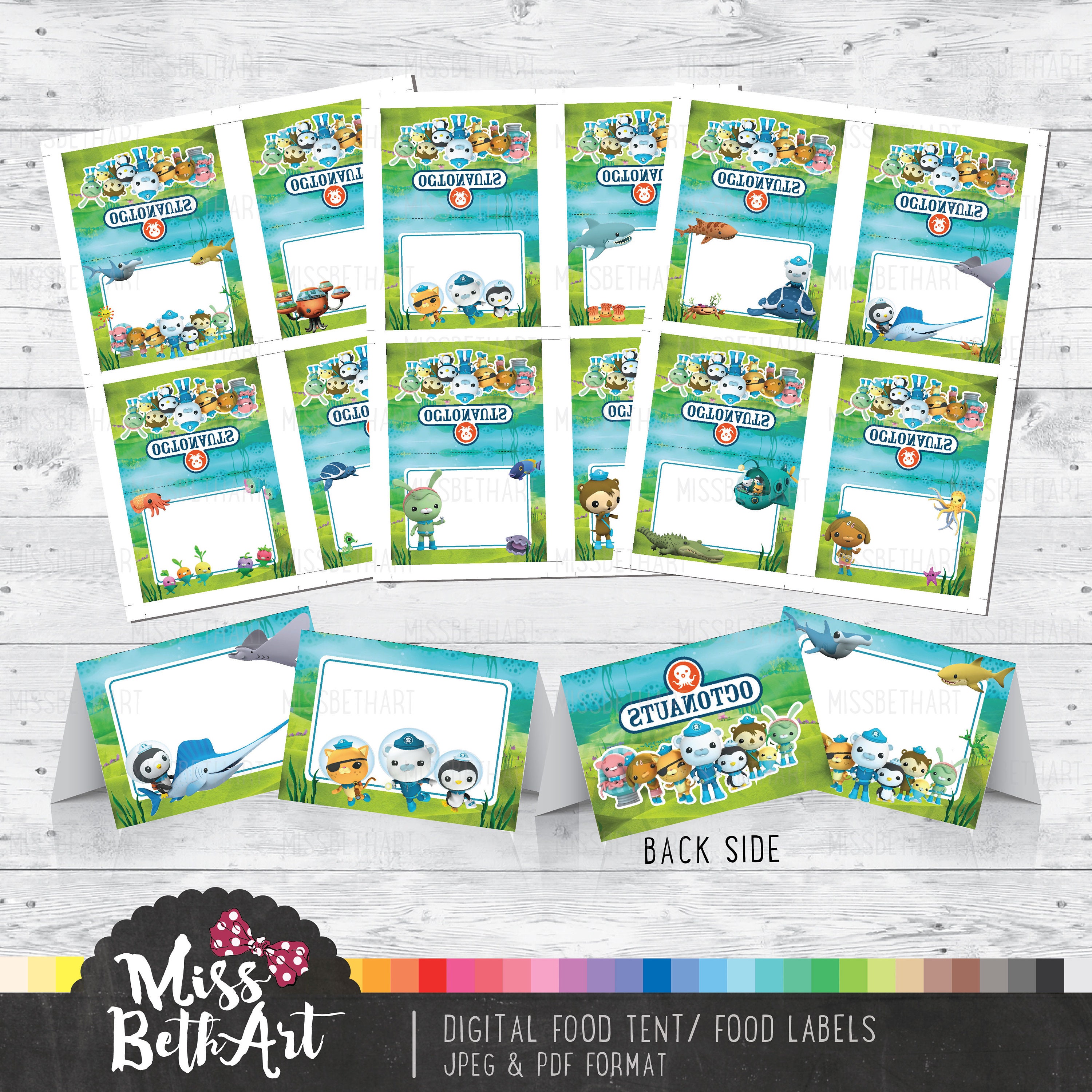 Instant Download Digital Octonauts Labels Food Tent - Etsy
