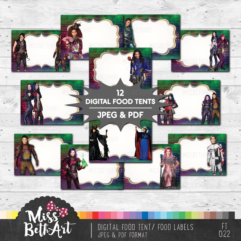 Descendants Printable Labels - Etsy
