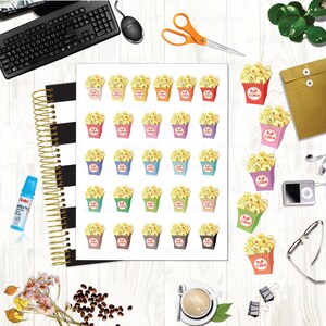 26 Colors Popcorn Clipart. Planner Sticker Clipart. School Bulletin ...