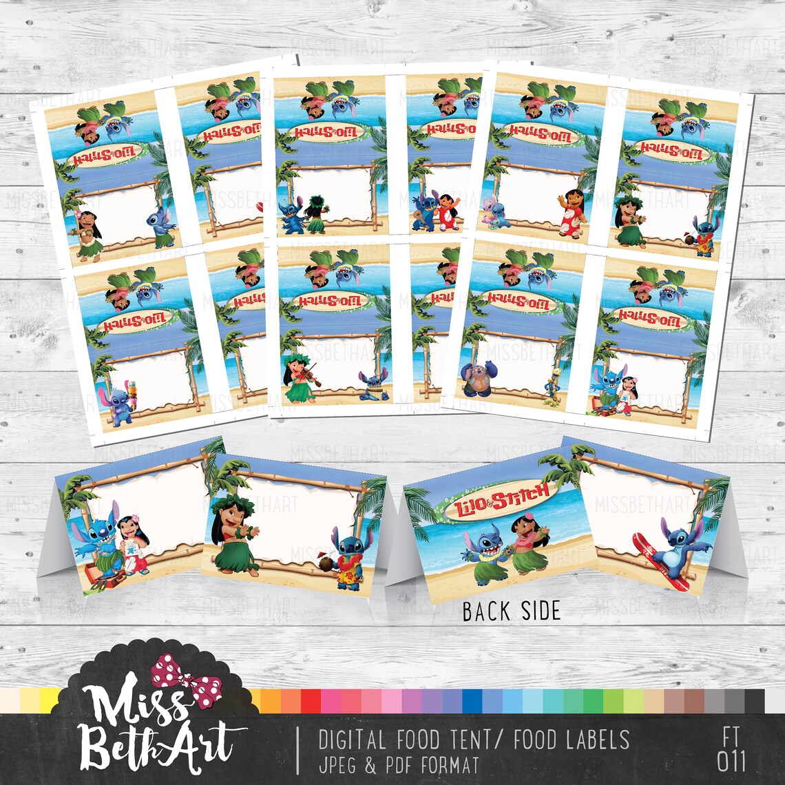 Instant Download Digital Lilo Stitch Food Labels, Stitch Food Tent ...