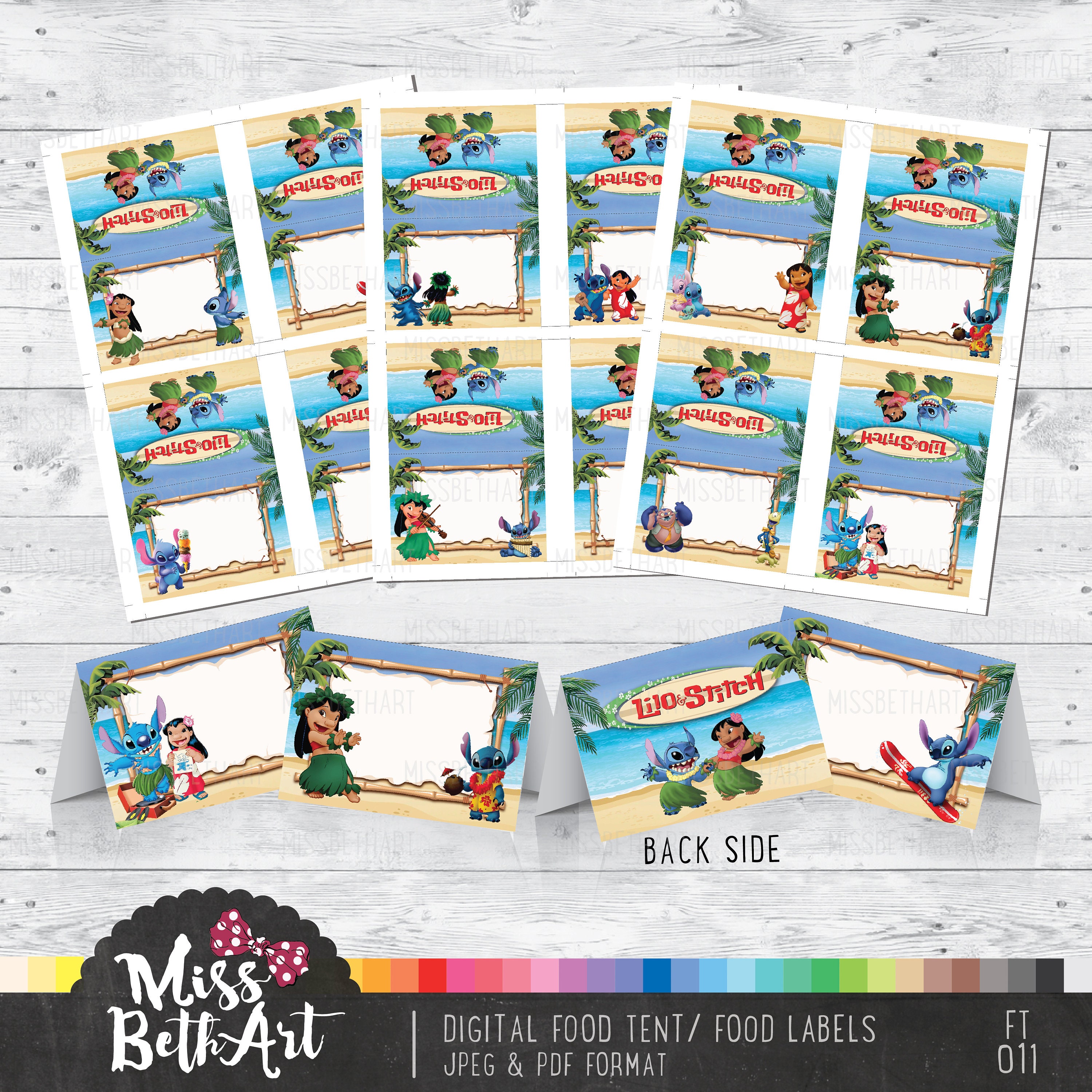 Instant Download Digital Lilo Stitch Food Labels, Stitch Food Tent ...