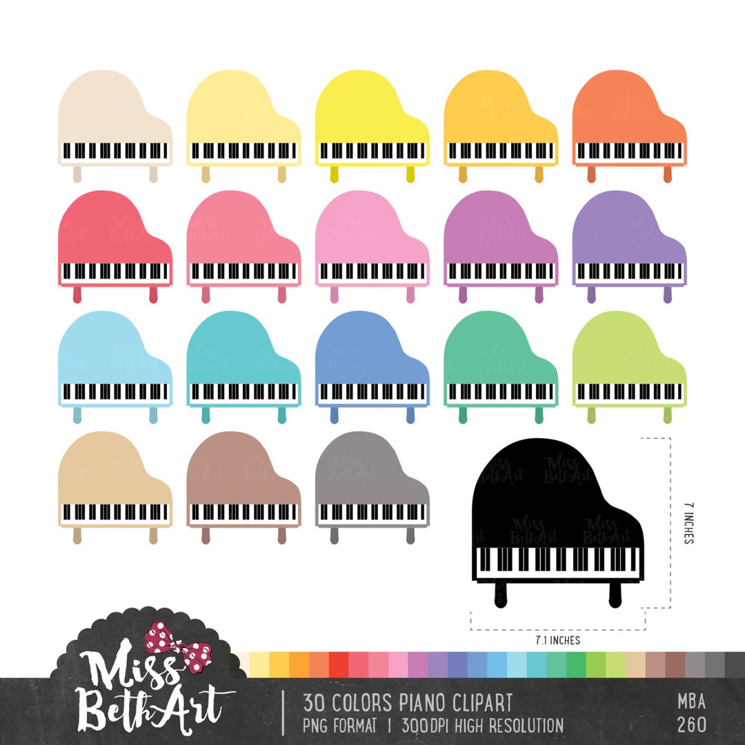 30 Colors Music / Piano Clipart. Planner Sticker School Learning ...