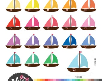 Sailboat Clipart - Etsy